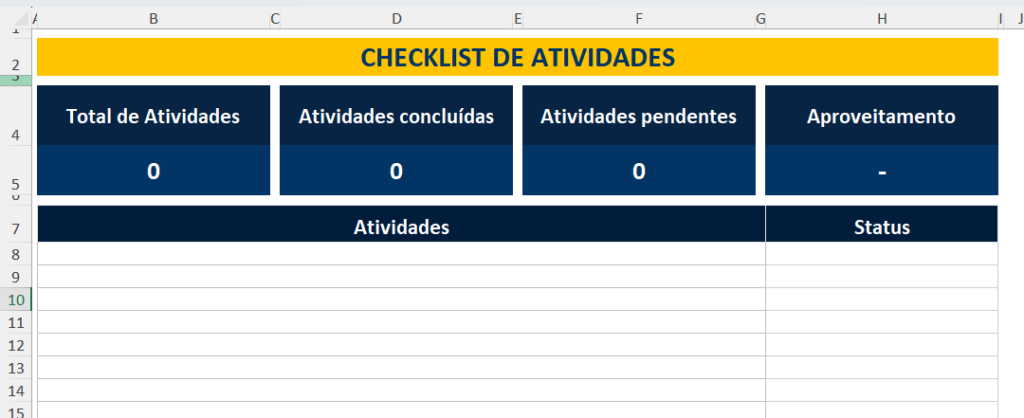 Planilha de Checklist - Baixe Grátis - Excel Easy