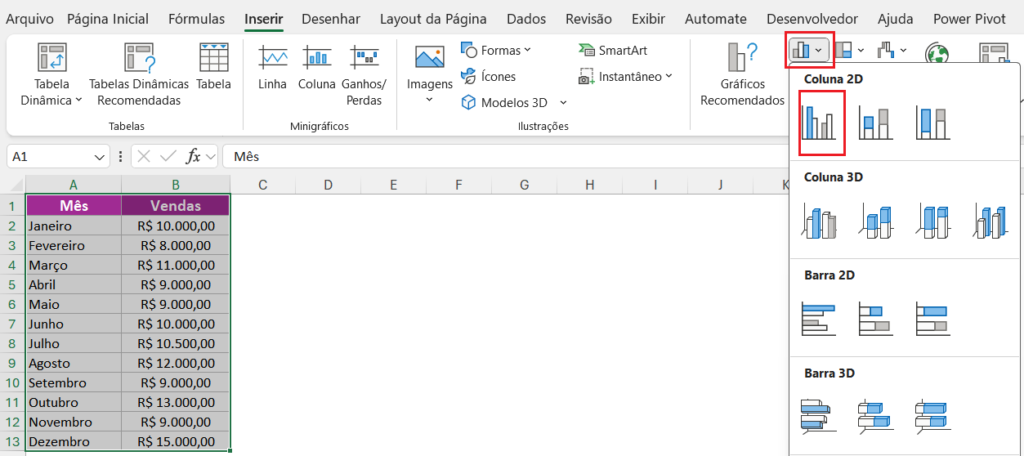 Como Fazer Gráfico no Excel: Passo a Passo - Excel Easy