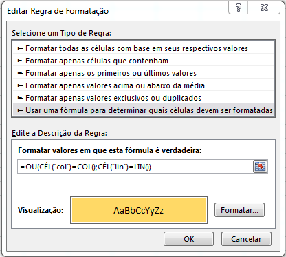Como destacar linha e coluna de célula ativa no Excel - Excel Easy