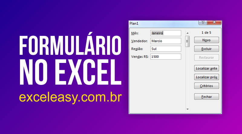 Como Criar Formulário no Excel (Passo a Passo) - Excel Easy