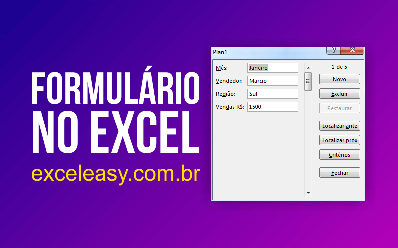 Como Criar Formulário no Excel (Passo a Passo) - Excel Easy