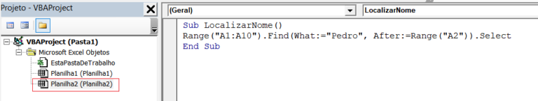 Função FIND no VBA: Como Usar? - Excel Easy