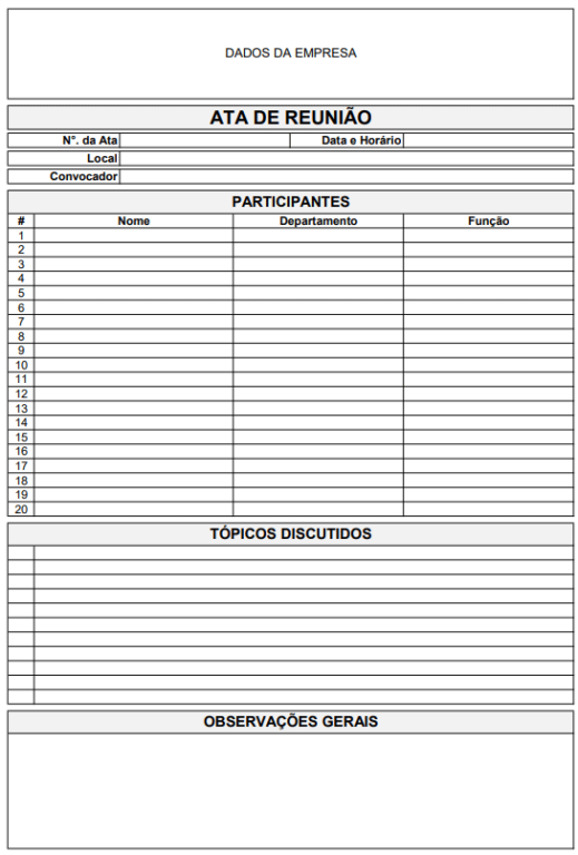 Modelo de Ata de Reunião: 7 Opções Gratuitas e Editáveis - Excel Easy