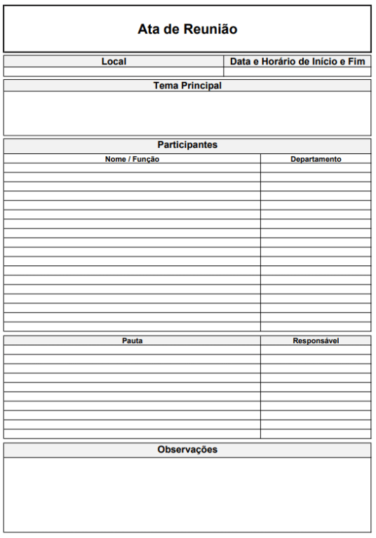 Modelo de Ata de Reunião: 7 Opções Gratuitas e Editáveis - Excel Easy