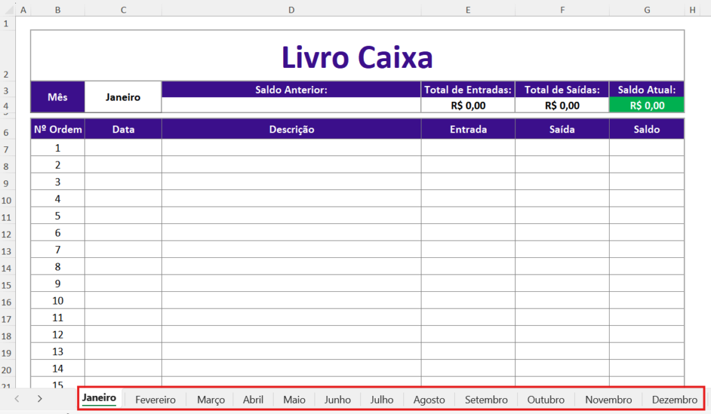 Modelo de Livro Caixa no Excel: Baixe Grátis - Excel Easy