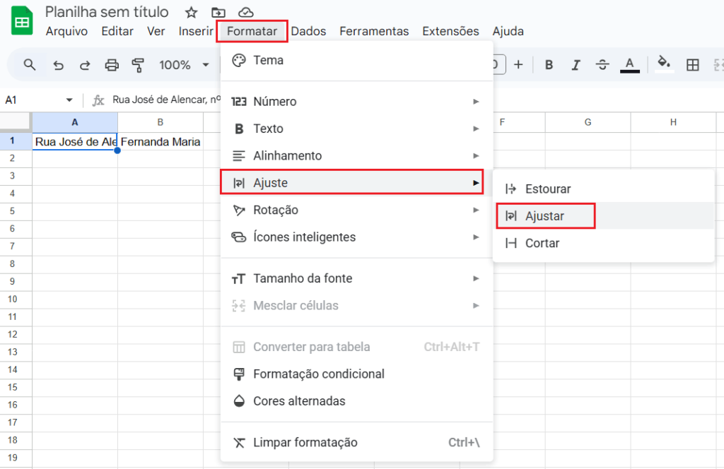 Quebra de Texto Google Planilhas - Excel Easy